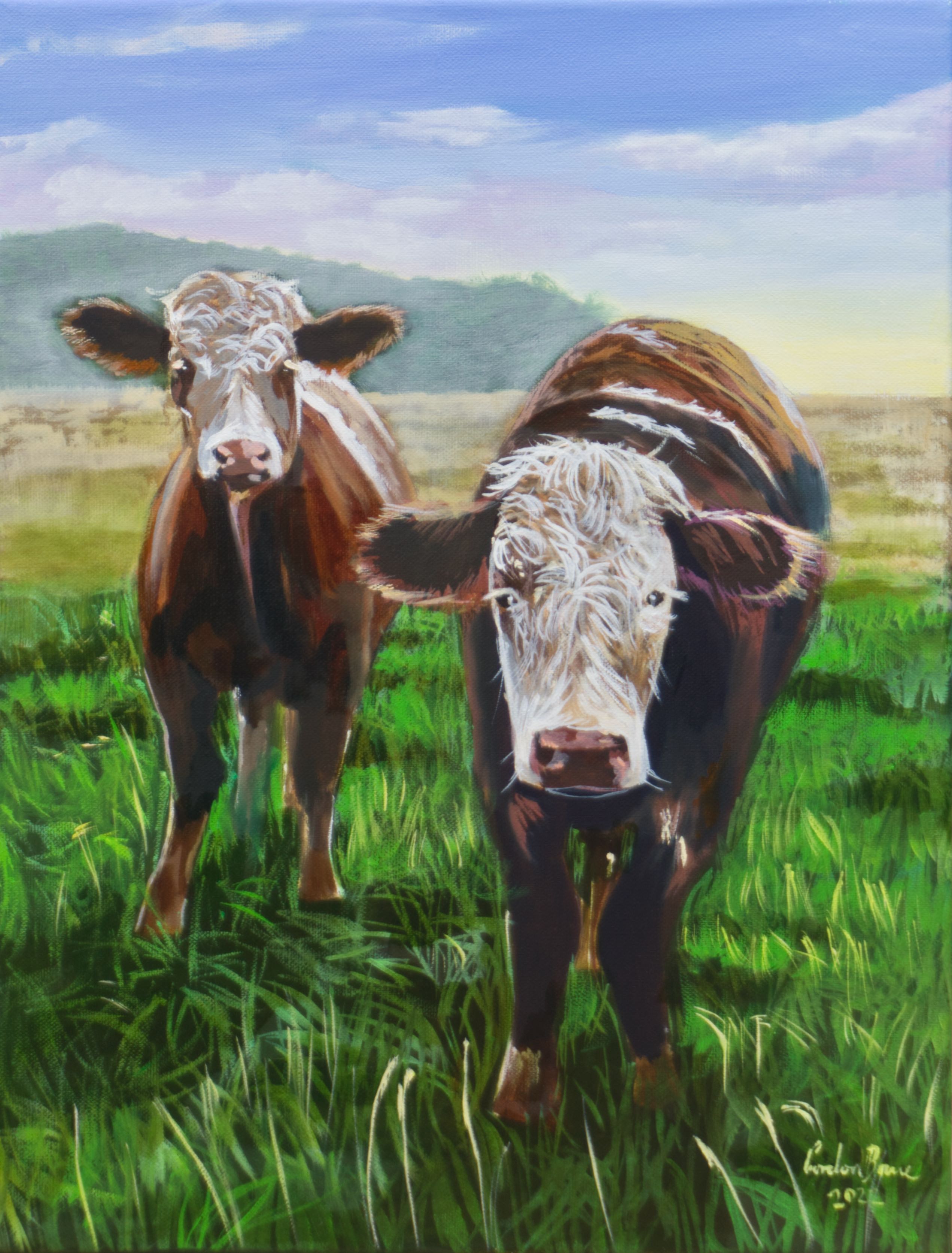 Two cows original painting – Gordon Bruce Fine Art